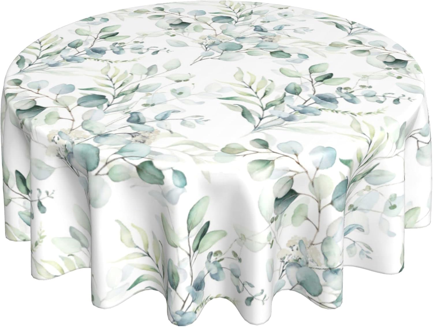 Sorktse Floral Leaf Tablecloth Round,Spring Tablecloth Round 60 Inch ...