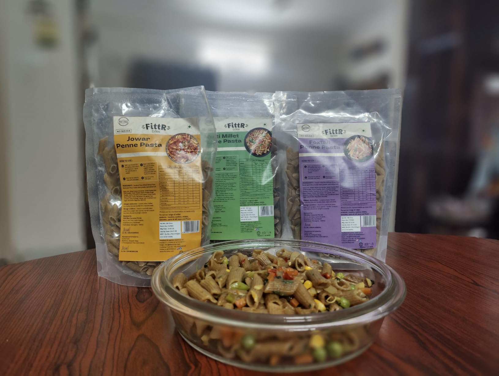FittR Bites Multi Millet Penne Pasta | No Maida | Healthy | Pack of 2 ...