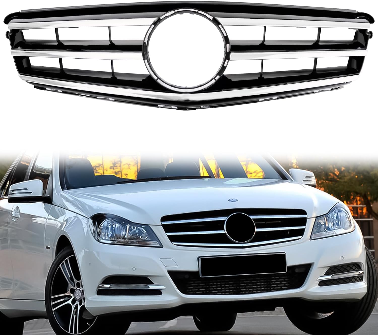 Amazon.com: C300 Grill Front Grille for Mercedes Benz W204 C Class C250 ...