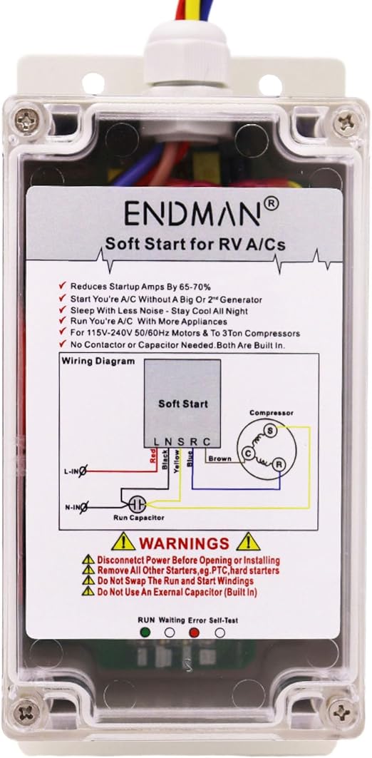 Amazon.com: Soft Start for RV Air Conditioner, ENDMAN RV Soft Start Kit ...
