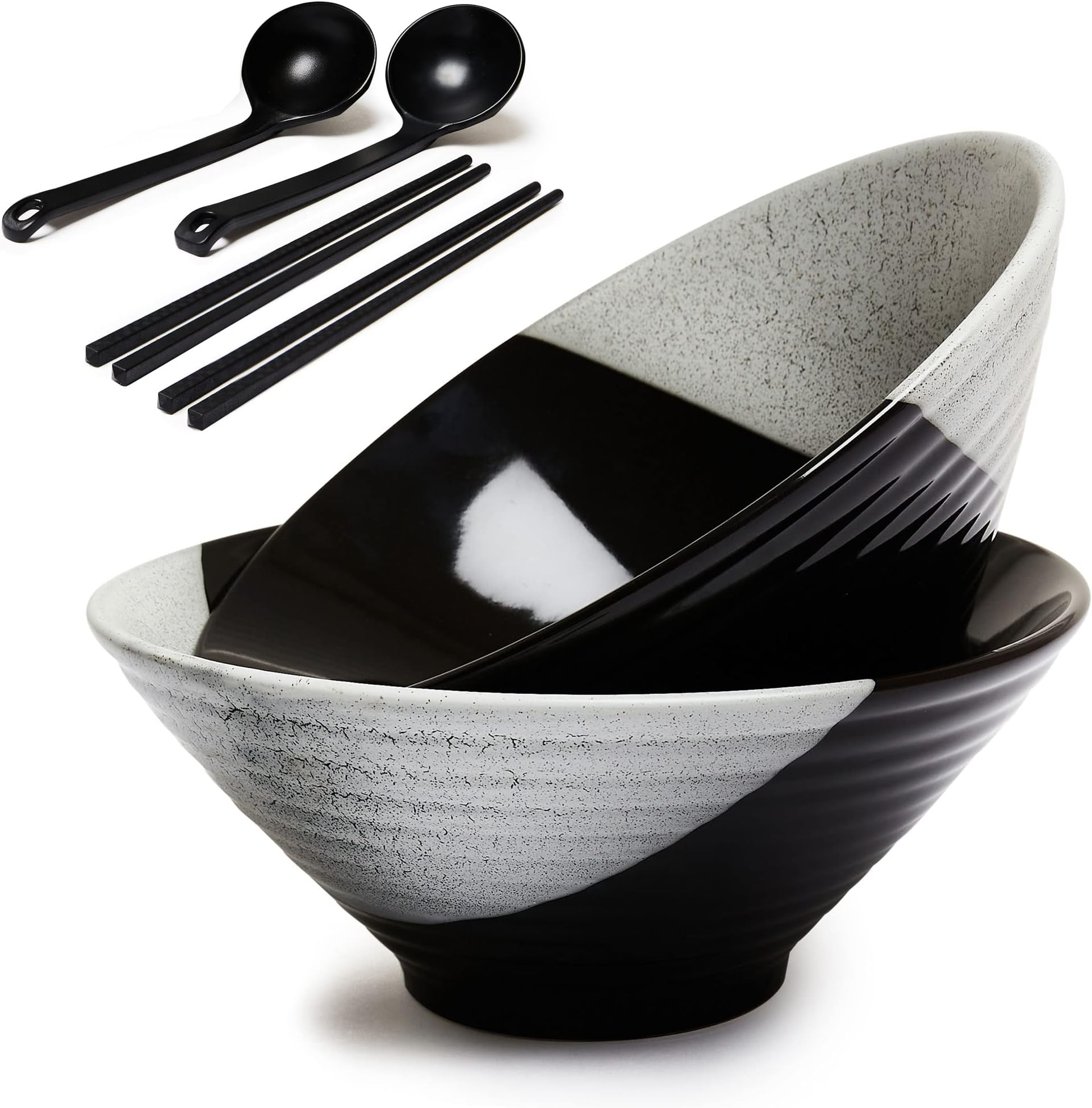 Amazon.com: Unbreakable Ramen Bowl Set with Chopsticks and Spoon: 2 ...
