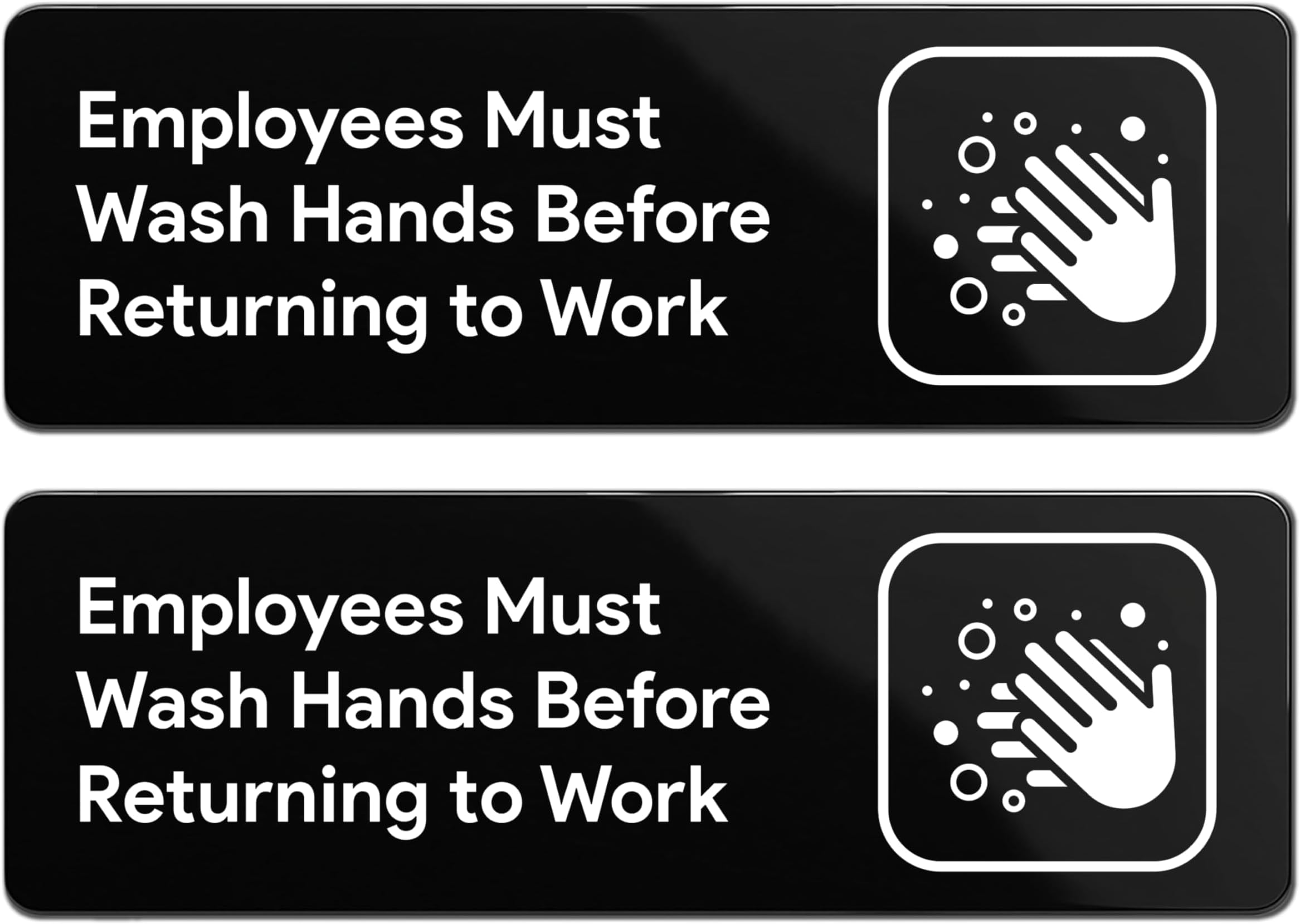 Amazon.com: 2pcs Employees Must Wash Hands Sign | Employee Handwashing ...