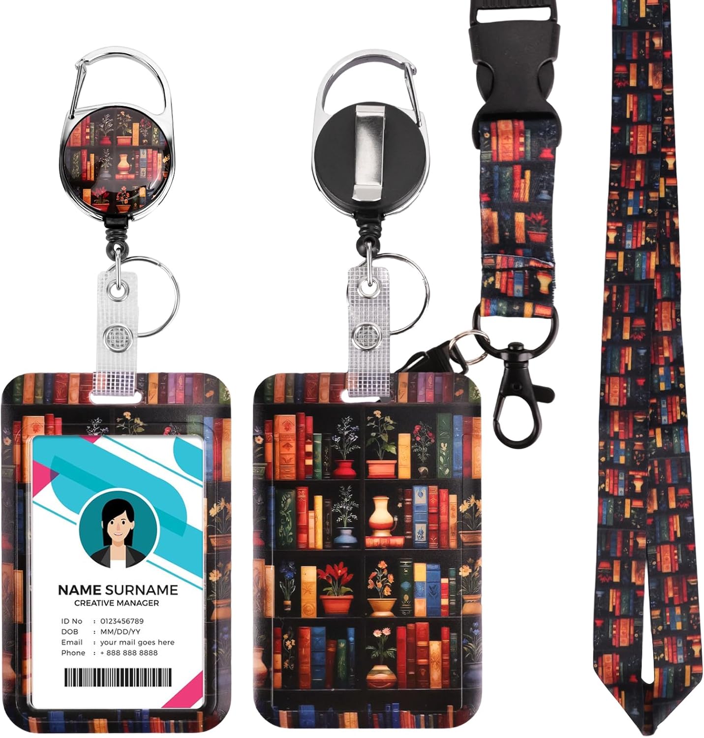 ID Badge Holder with Detachable Lanyard, Retractable Badge Reel ...
