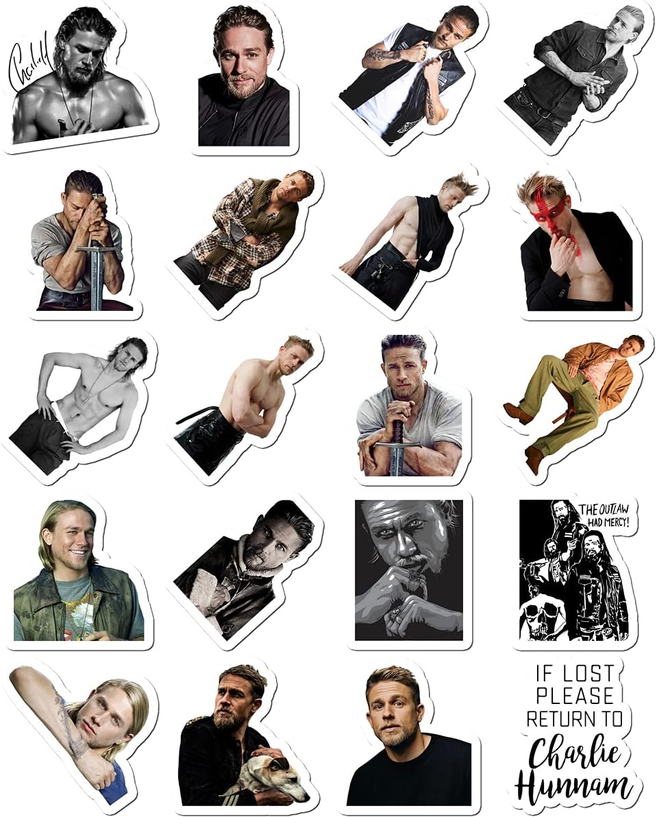 Amazon.com: 20 Pcs Stickers Pack Charlie Vinyl Hunnam Colorful ...