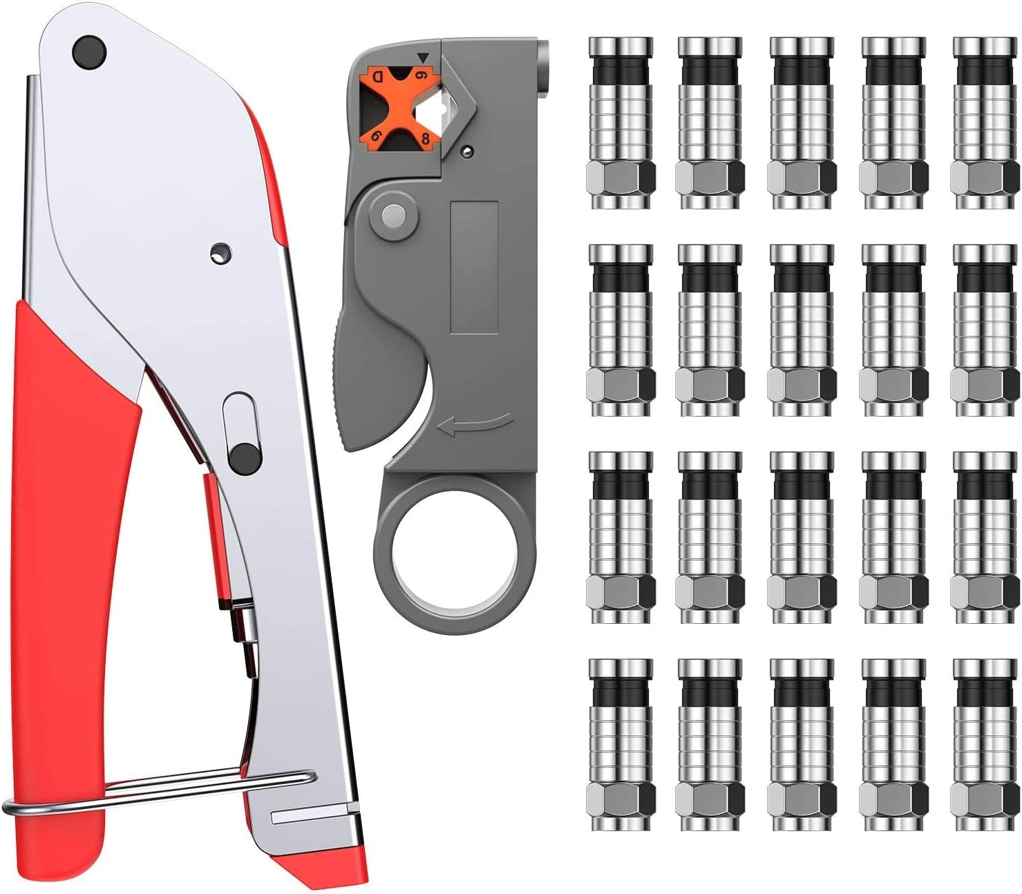 Proster 3 in 1 Compression Tool Kit F-Type Compression Crimping Tool ...