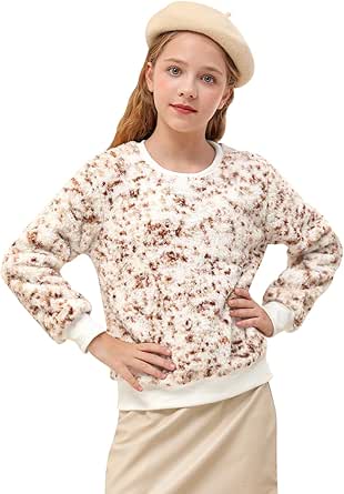 Amazon.com: BesserBay Girls Winter Warm Fuzzy Sweater Cozy Sherpa ...