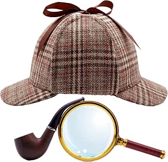 Amazon.com: iovgm Classic Plaid Deerstalker Hat Detective Role-Playing Set