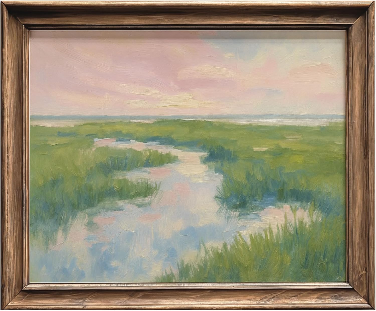 Amazon.com: Pastel Marsh Sunset Wall Art Print, Coastal Landscape ...