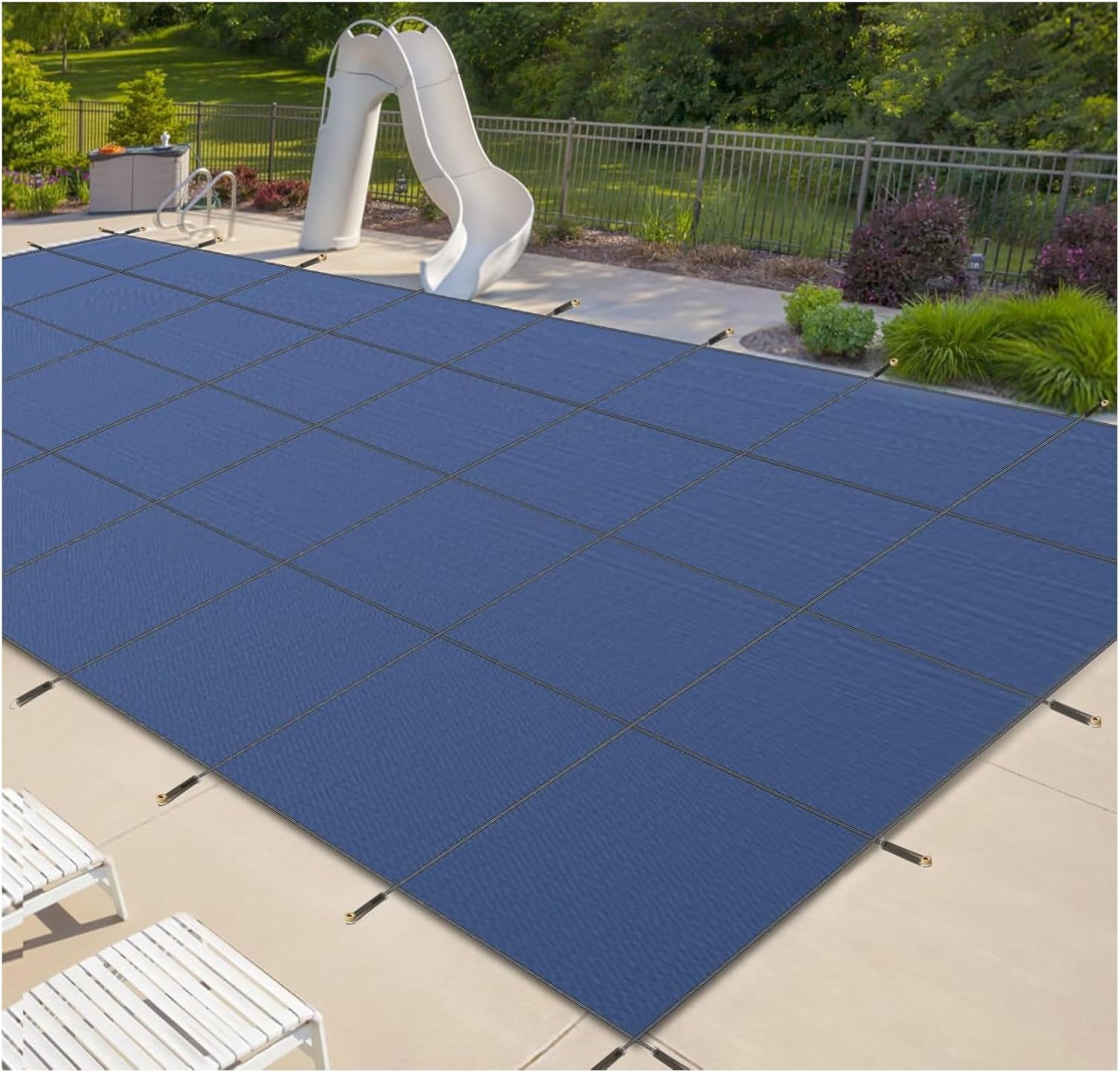 Inground Pool Cover Safety Fits Rectangle Swimming Pool, Mesh Solid ...