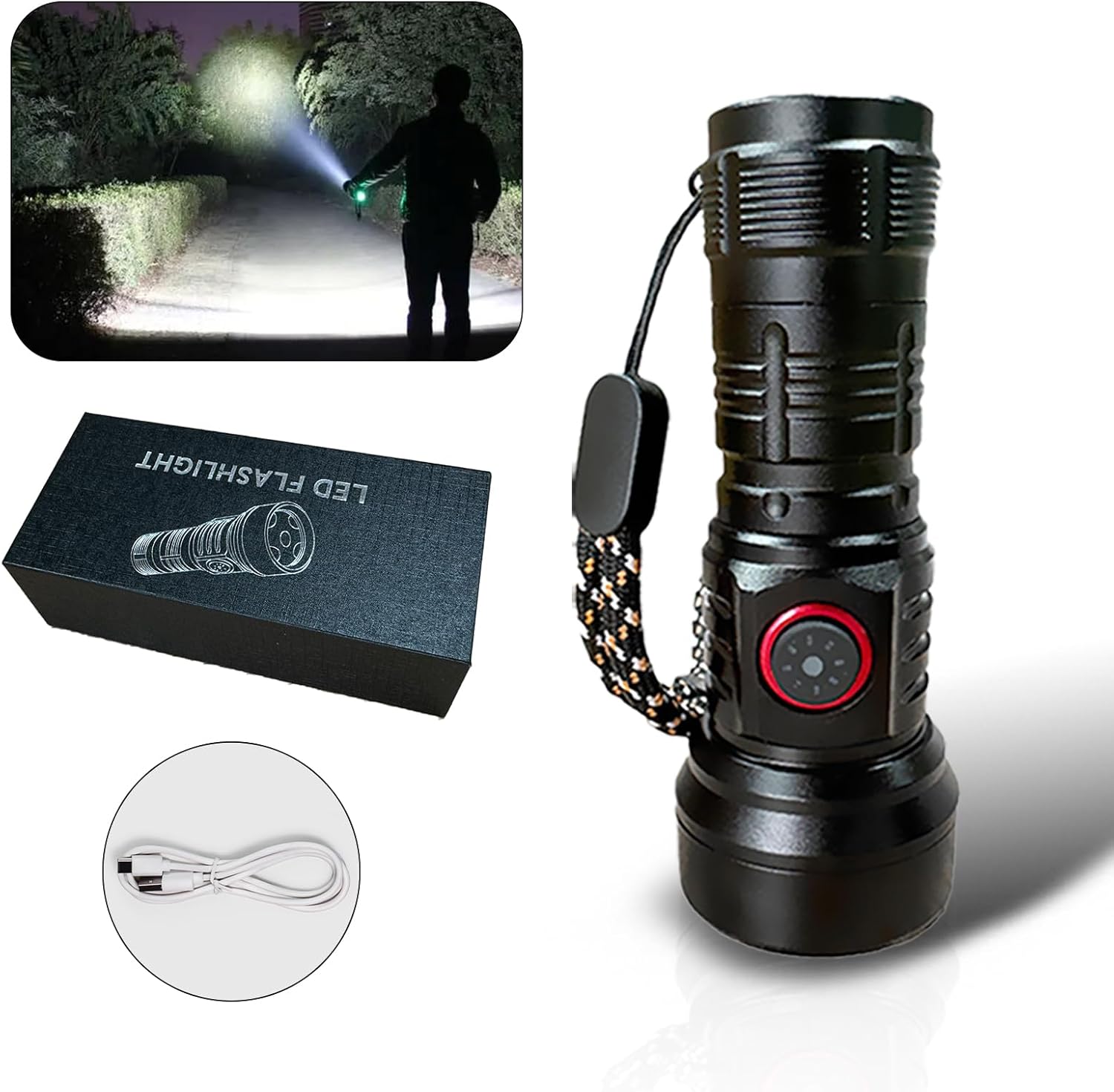 Mini Flashlights High Lumens Rechargeable, Super Bright Flashlight ...
