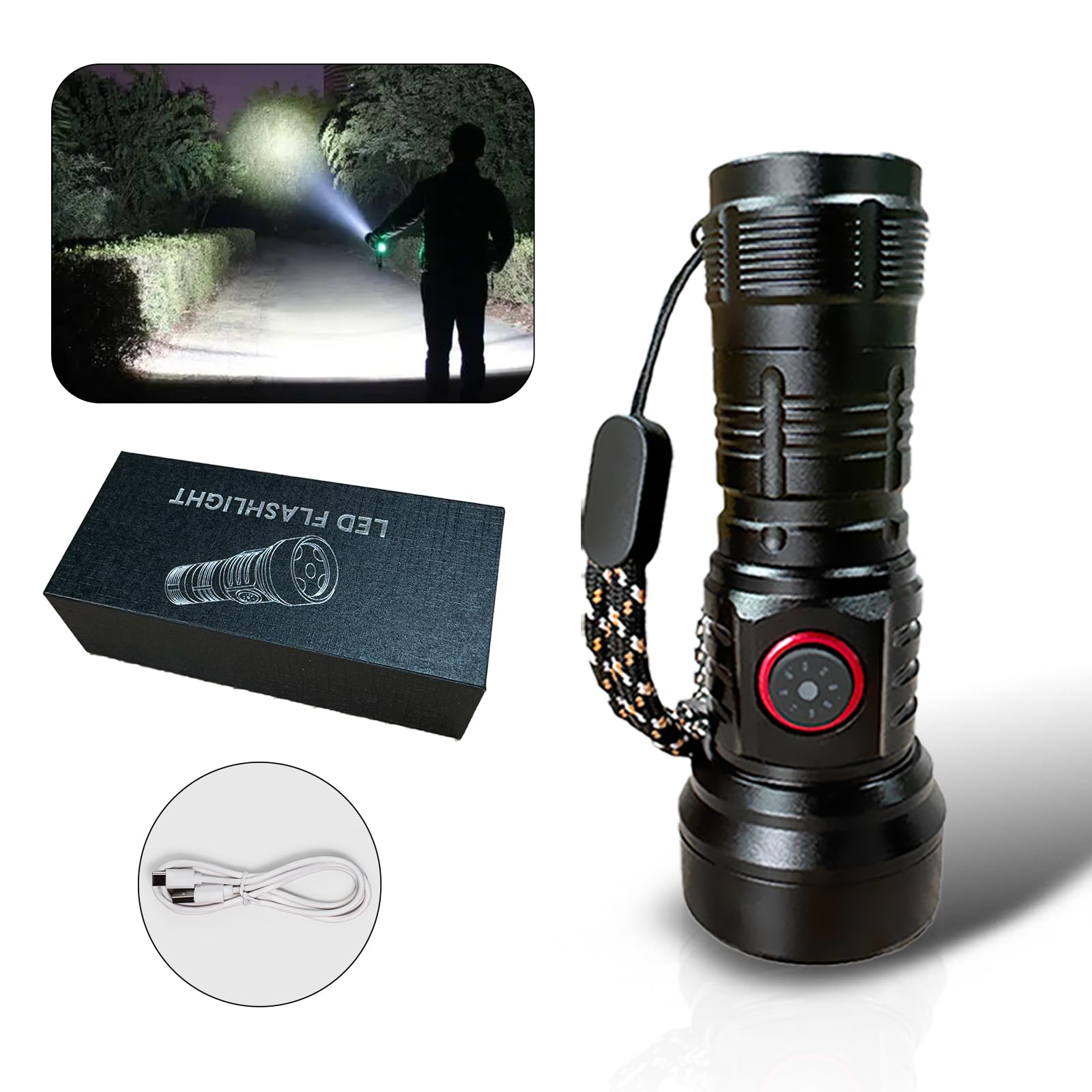 Mini Flashlights High Lumens Rechargeable, Super Bright Flashlight ...