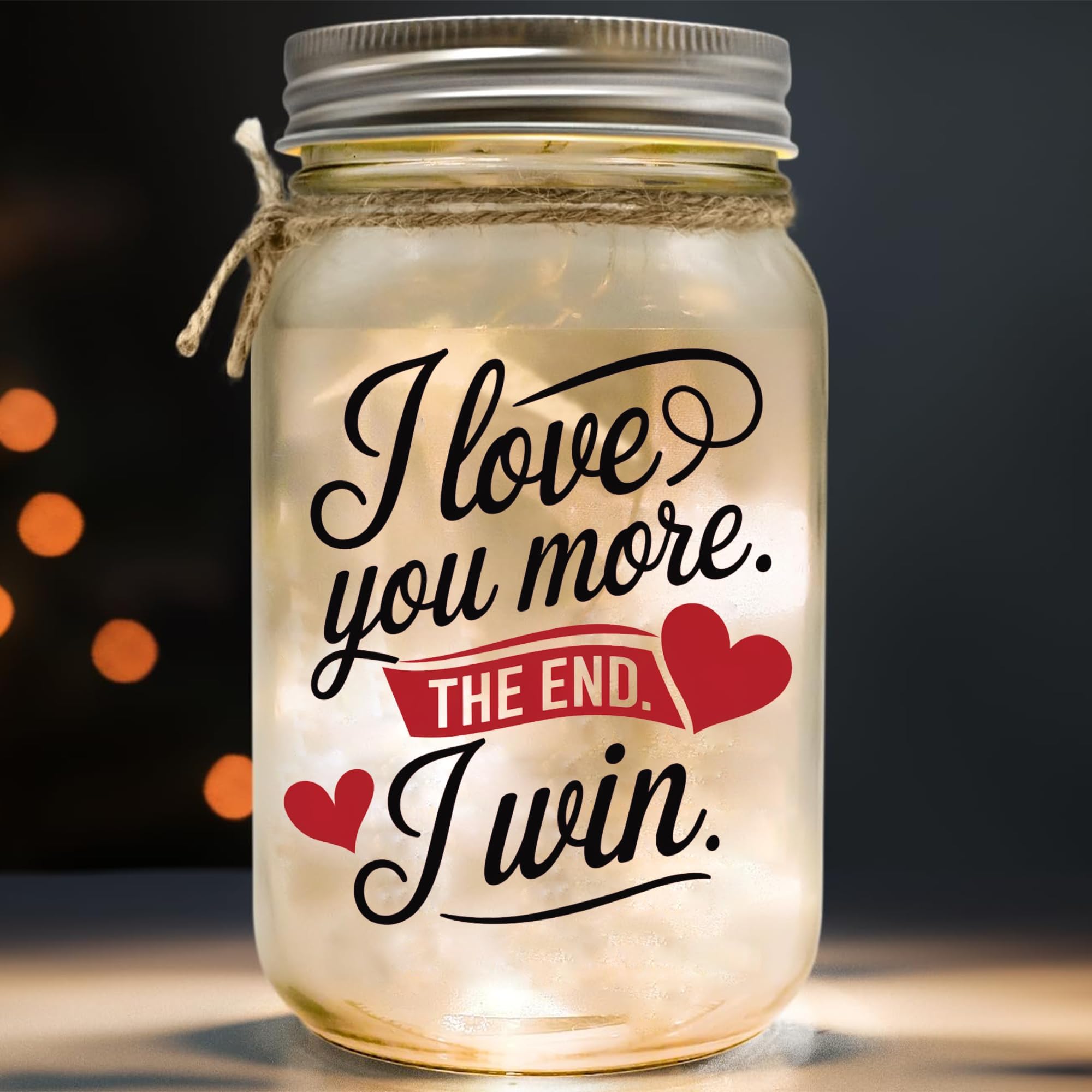 Amazon.com: I Love You More The End I Win Gift for Girlfriend Boyfriend ...