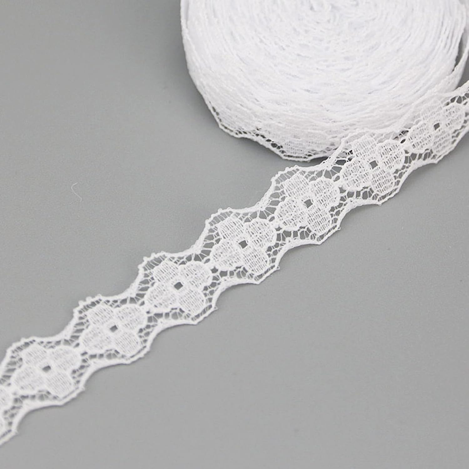 Amazon.com: 2 Rolls (5 Yards/roll) White Lace Fabric Webbing Lace Trim ...