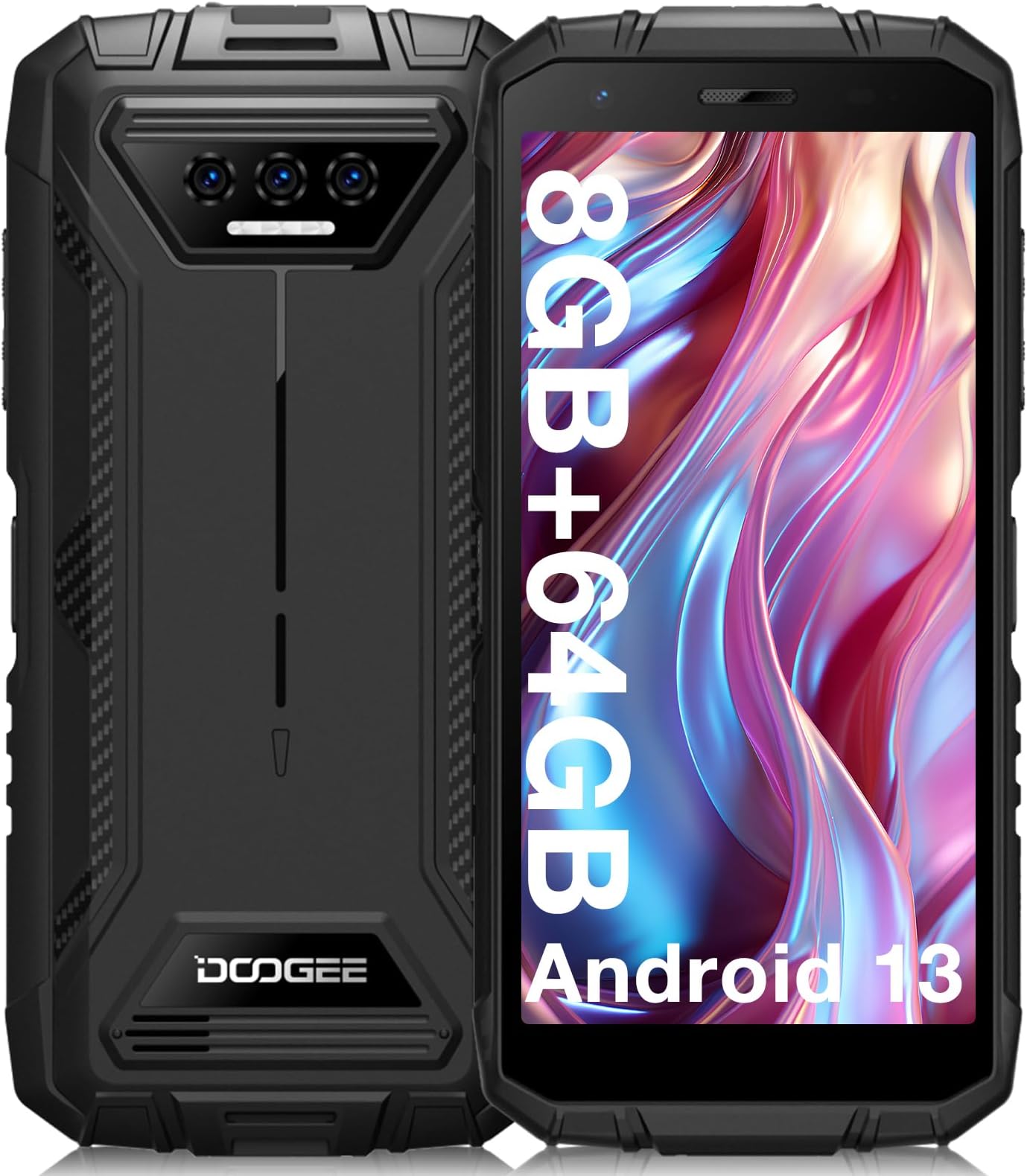 DOOGEE S41T(2024) Rugged Smartphone, 8GB+64G(TF 1TB) Android 13 ...