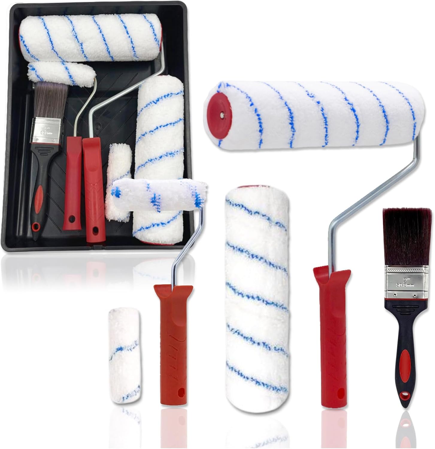 Amazon.com: HOMEE Paint Roller Kit Set 9 Inch and 4 Inch with Paint ...