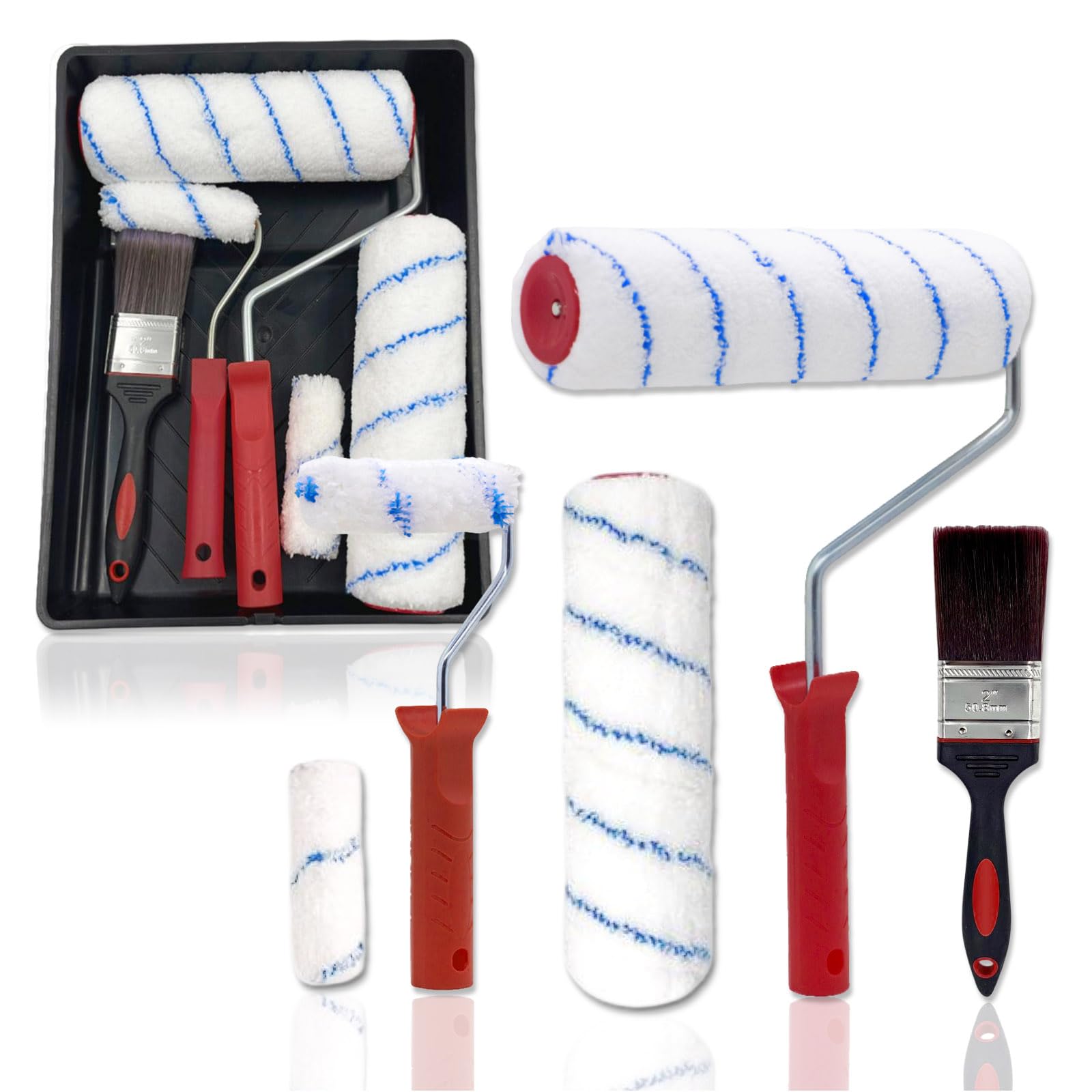 Amazon.com: HOMEE Paint Roller Kit Set 9 Inch and 4 Inch with Paint ...