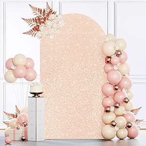 Amazon.com : MODFUNS 7.2FT Arch Backdrop Cover Rose Gold Arch Backdrop ...