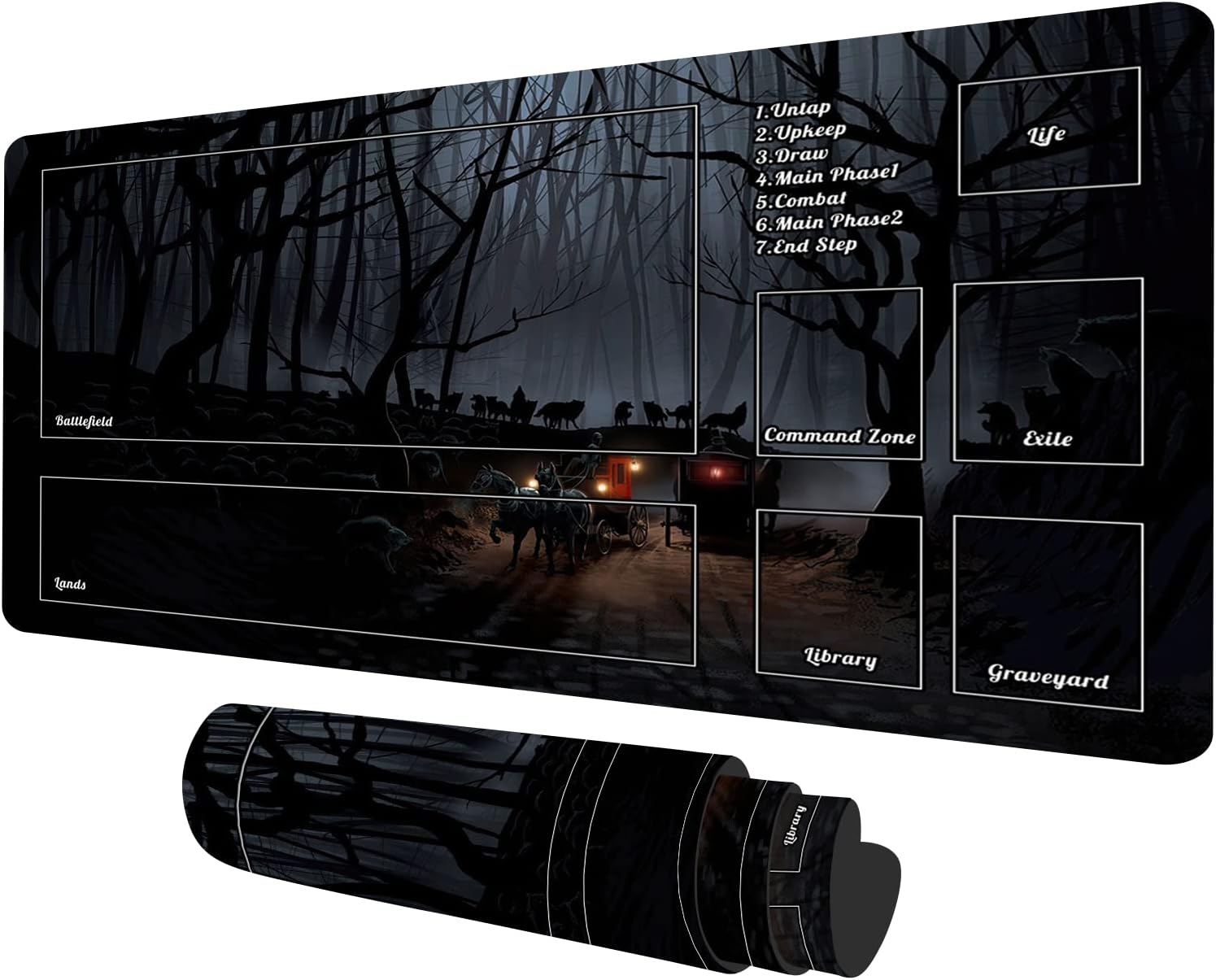 TCG Playmat with Zones Landscap Game Play Mat Table Pad Mouse Pad 23.6X ...