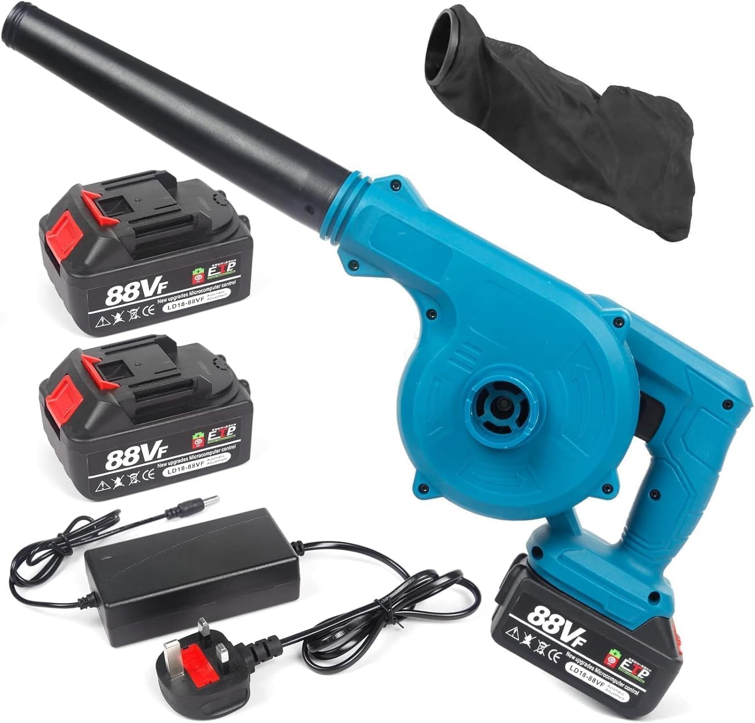 Boss Leaf Blower, Cordless Leaf Blower with 2 Battery & Charger, 2-in-1 ...