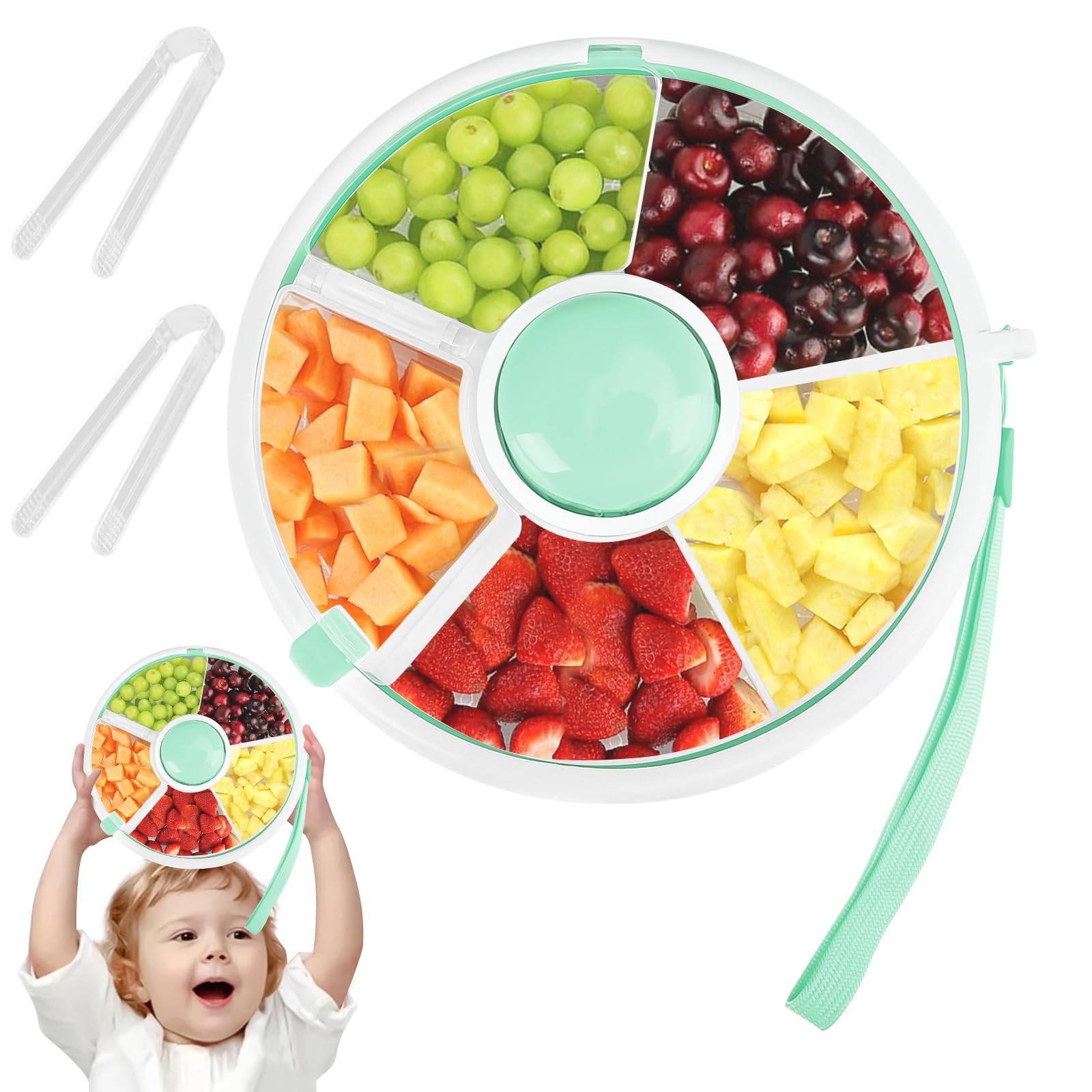 Amazon.com: Kids Snack Spinner with Hand Strap and 2 Clips,Reusable ...