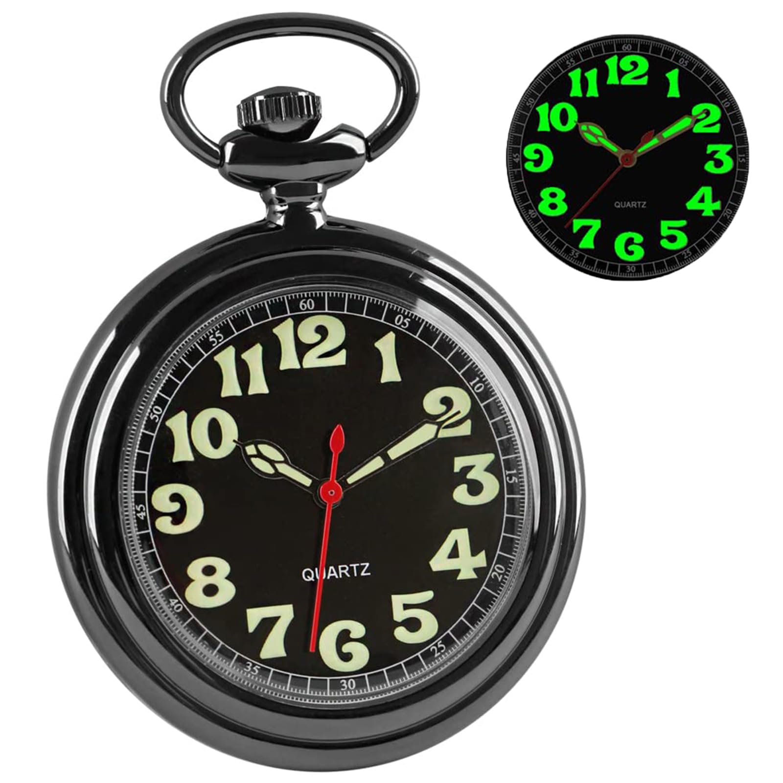 VOSO Vintage Modern Pocket Watch Roman Numerals Quartz Classic Fob ...