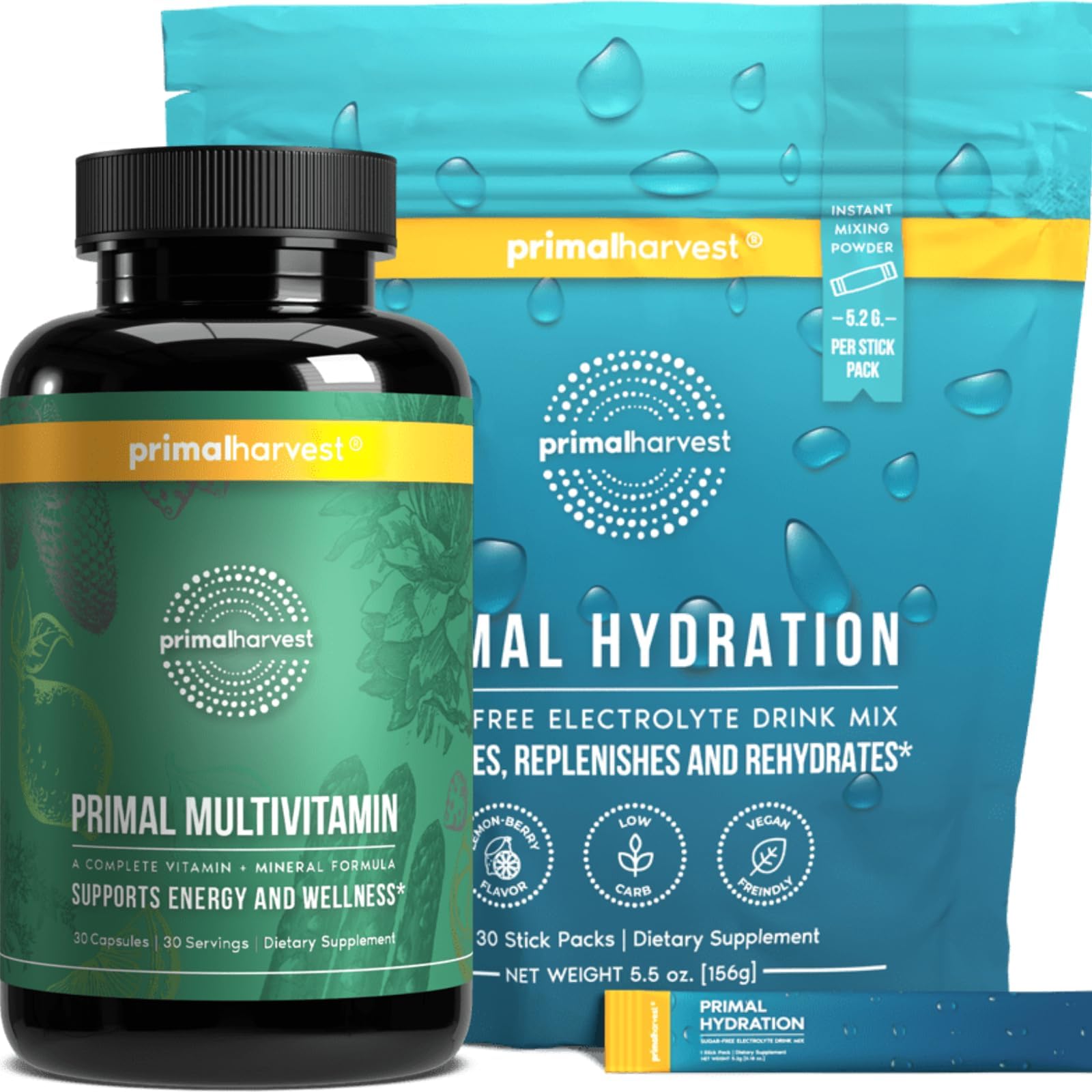 Amazon.com: Primal Harvest Multivitamin & Hydration Powder Supplements ...