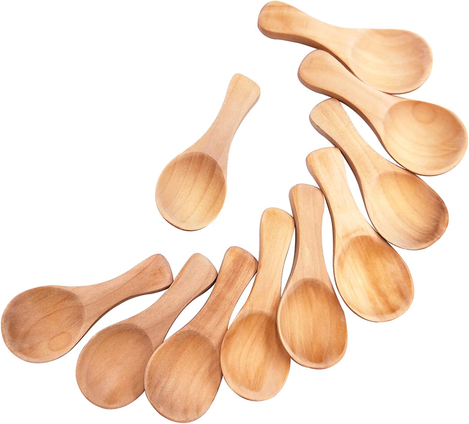 Amazon.com | 10Pcs Handmade Small Wooden Salt Spoons Mini Sugar ...