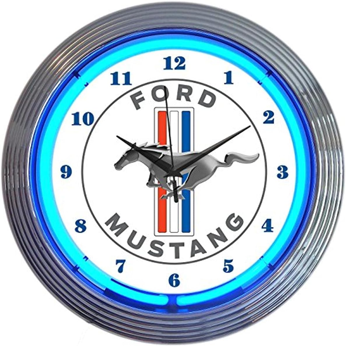 Amazon.com: Neonetics Ford Mustang Blue Neon Wall Clock, 15" : Home ...