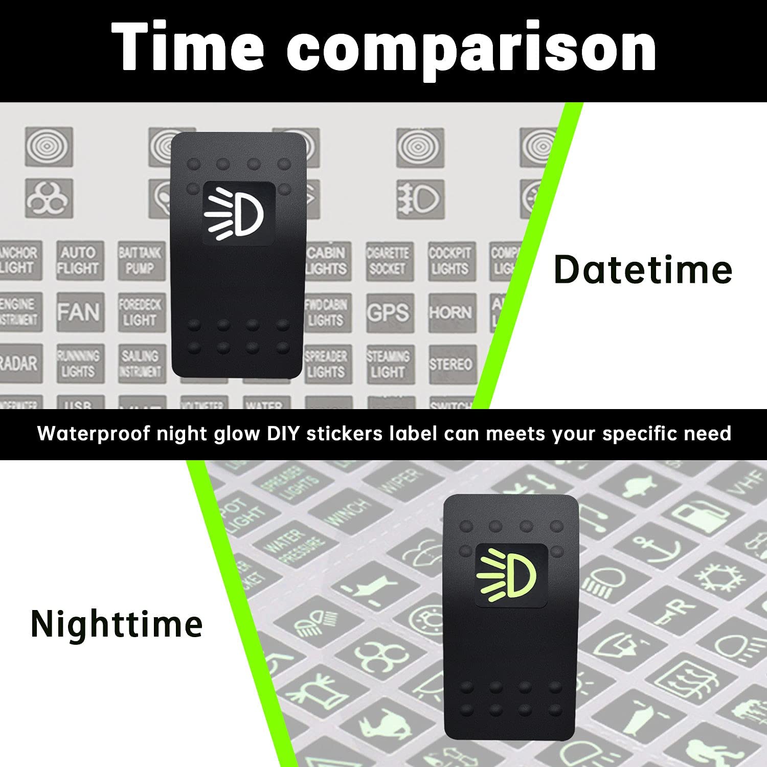 Snapklik.com : Mankk 2 Set 132PCS Rocker Switch Label Decal DIY Night ...