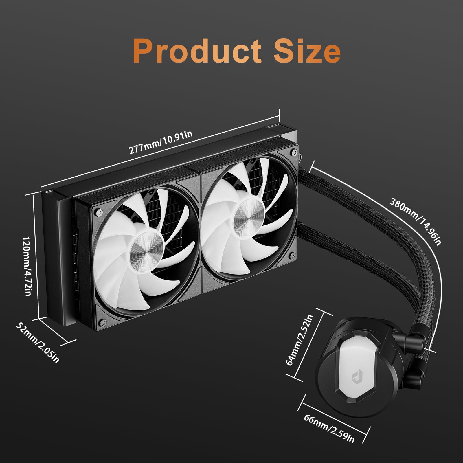 Snapklik.com : Liquid CPU Cooler ARGB,AIO Cooler 240mm Radiator Compatible