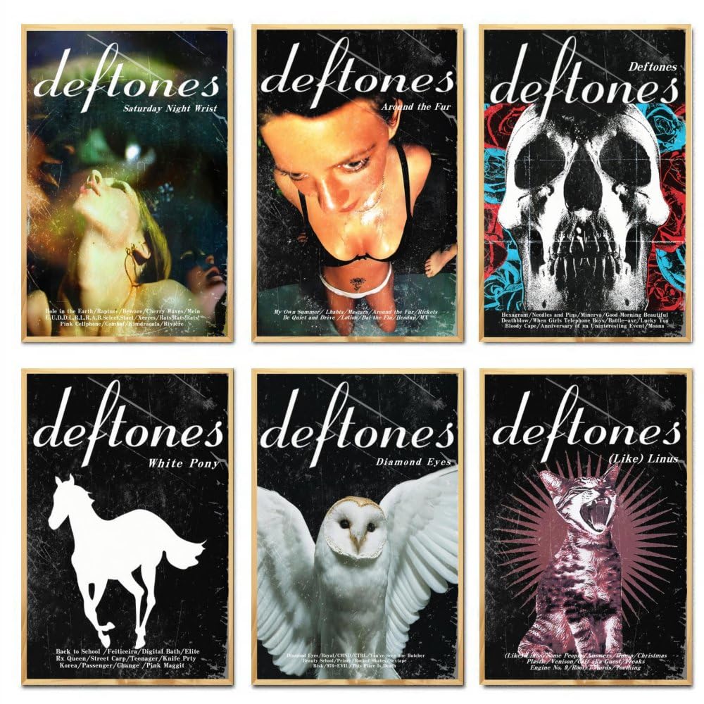 Amazon.com: LJRHYEH Deftones Poster Unframed (Set of 6) Album Cover ...