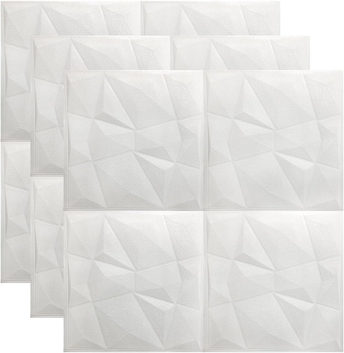 Art3d PVC Textures 3D Wall Panels White Diamond Design Tiles (32 Sq ft ...
