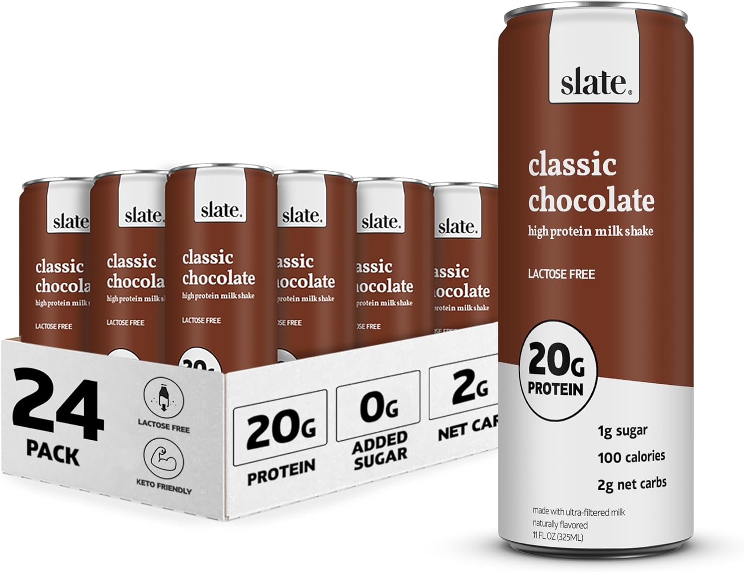 Amazon.com: Slate Milk - High Protein Milk Shake - Classic Chocolate ...