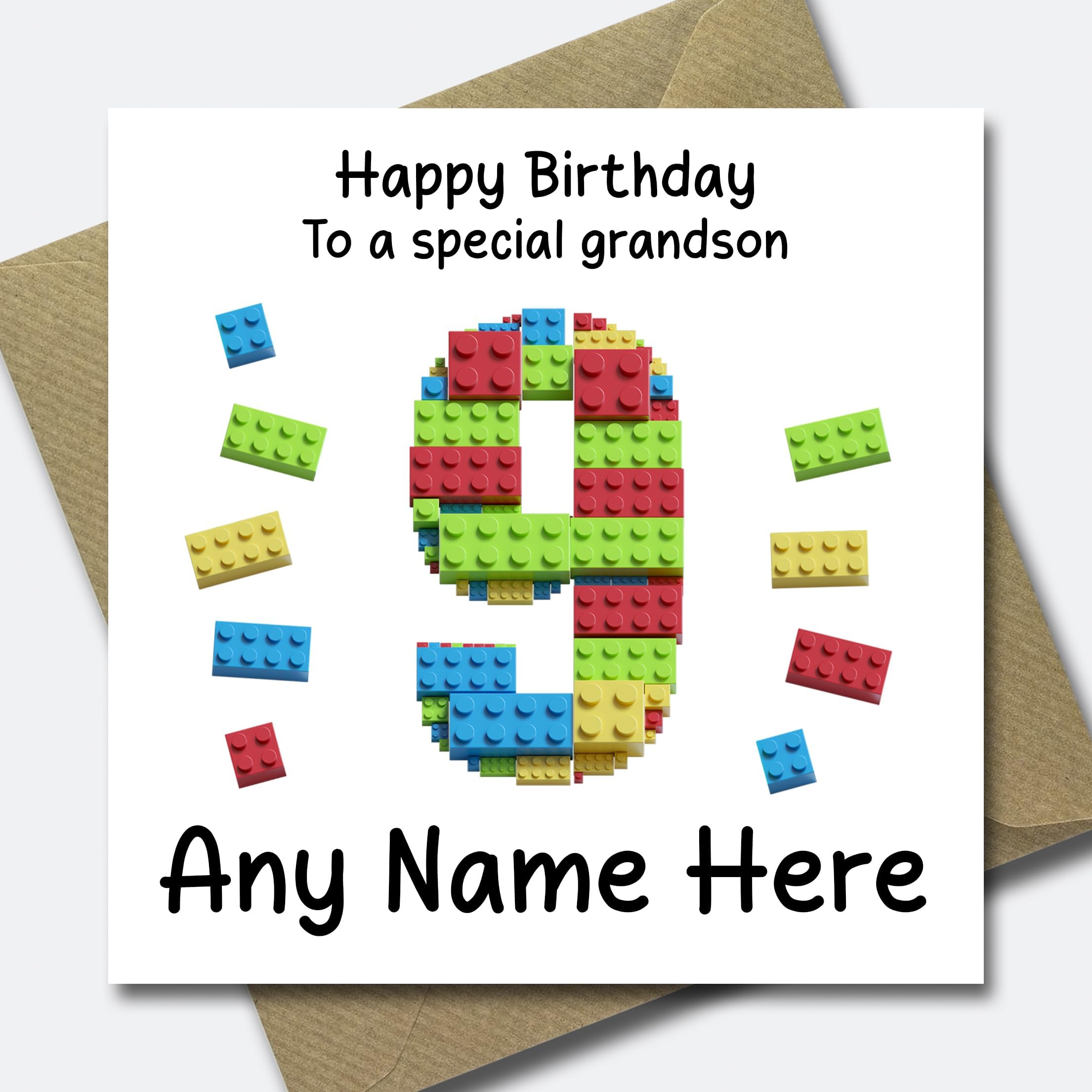 Personalised 9th Building Blocks Boys Birthday Card - Unique ...