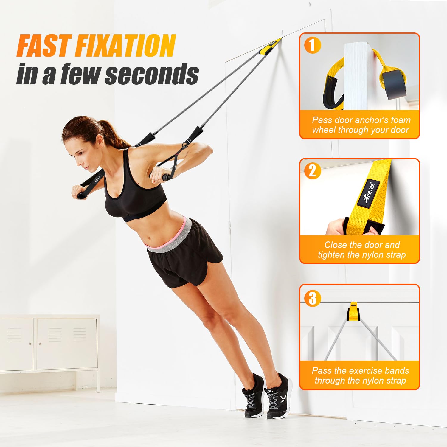 Snapklik.com : Door Anchor For Resistance Bands, Heavy Duty Padded Door ...