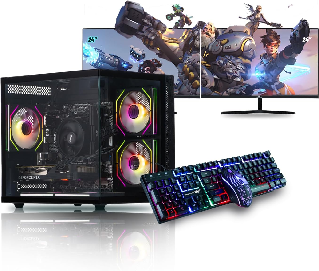 Veno Scorp Gaming PC Dual 24" Monitor Bundle Intel Core i5-3470 ...