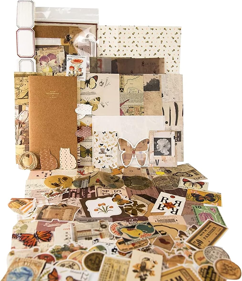HASTHIP® Scrapbook Stickers Kit, Aesthetic Vintage Scrapbooking ...