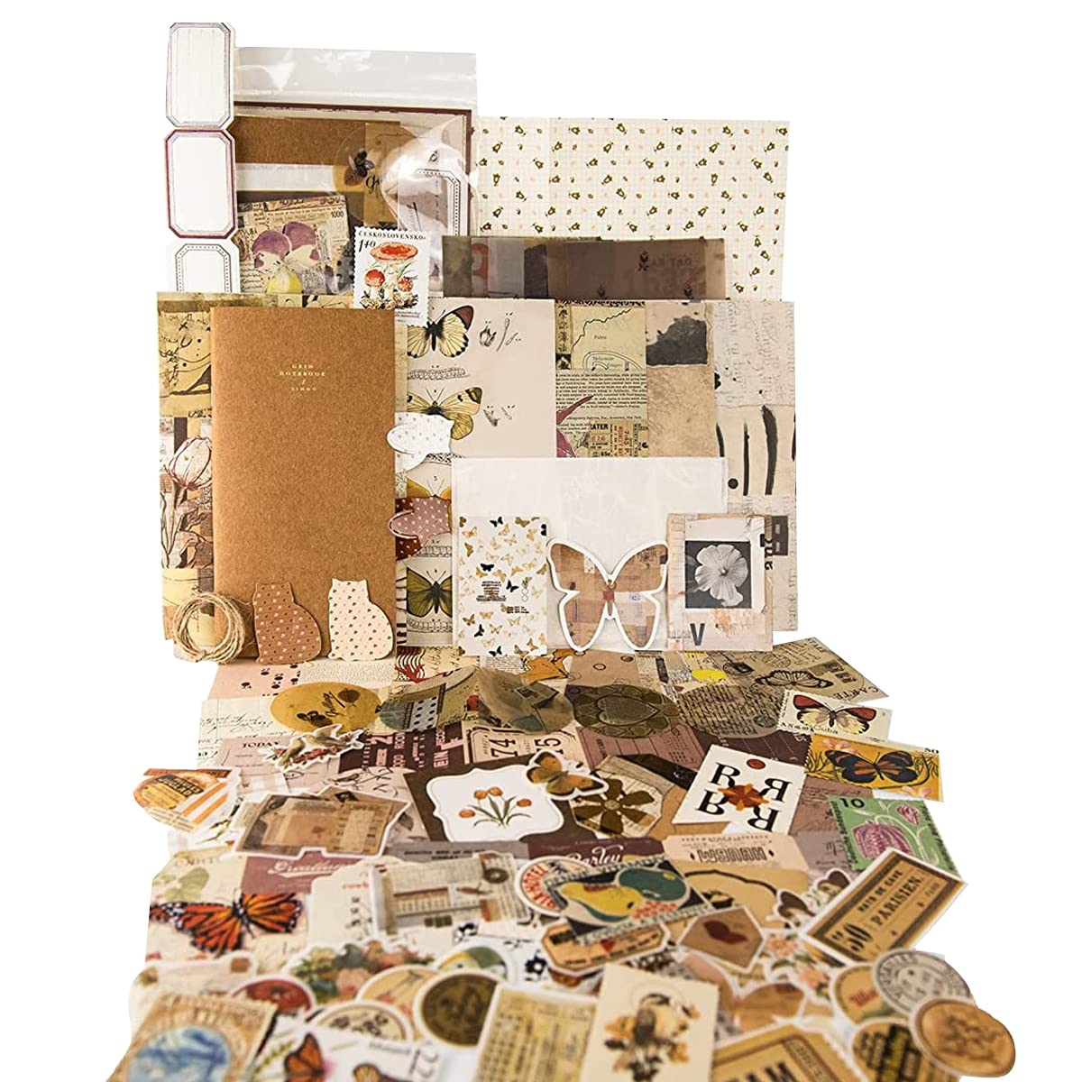 HASTHIP® Scrapbook Stickers Kit, Aesthetic Vintage Scrapbooking ...
