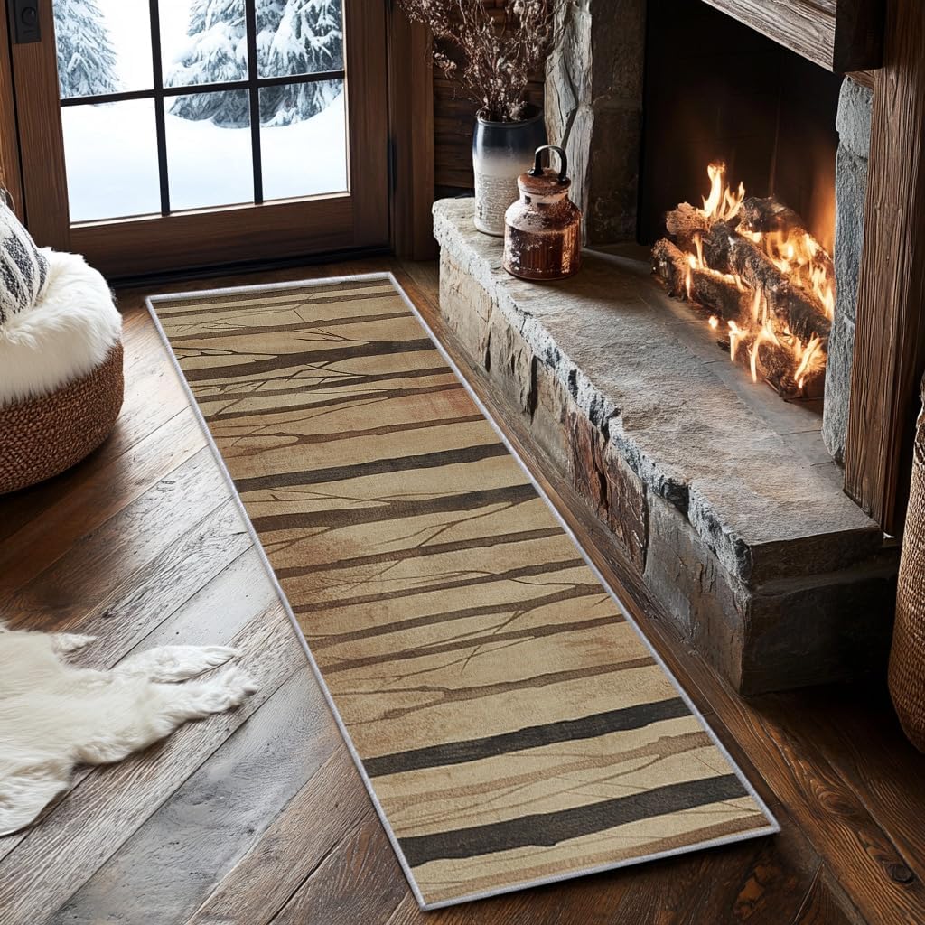 Amazon.com: Trees Runner Rug 2x8, Abstract Striped Runners for Hallways ...