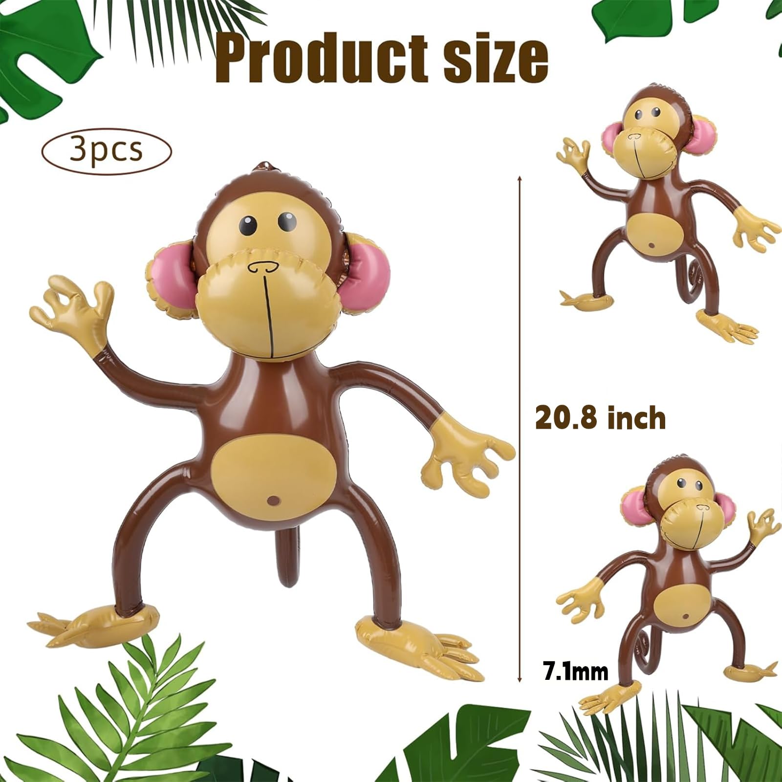 Snapklik.com : 3 PCS Inflatable Monkeys, Jungle Animal Balloons Jungle ...
