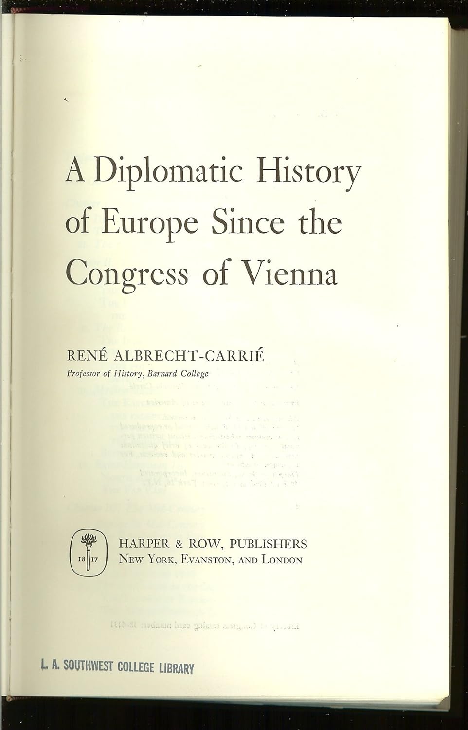 A diplomatic history of Europe since the Congress of Vienna (Harper's ...