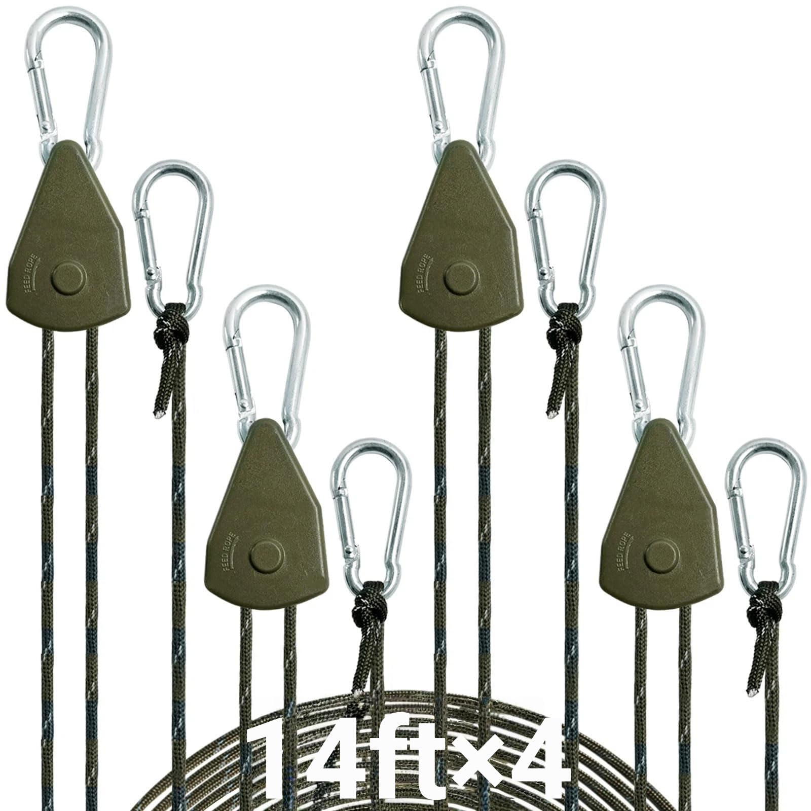 Snapklik.com : Longer 14ft Retractable Paracord Rope Tie Down Ratchet ...