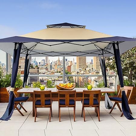 Amazon.com : MFSTUDIO 13' x 13' Patio Gazebo Tent Outdoor Pop-up Canopy ...