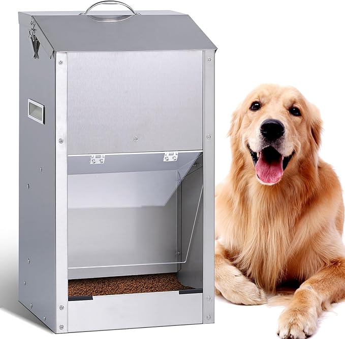 Pet Supplies : KHEARPSL Automatic Dog Feeder Large Breed Outdoor Auto ...