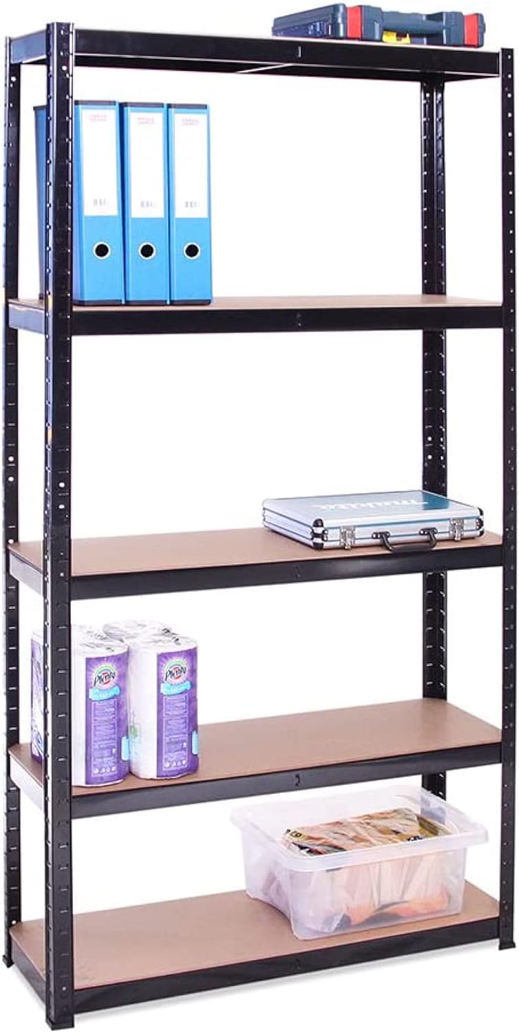 G-Rack Garage Shelving Unit: 180cm x 90cm x 30cm | Single bay, Black 5 ...