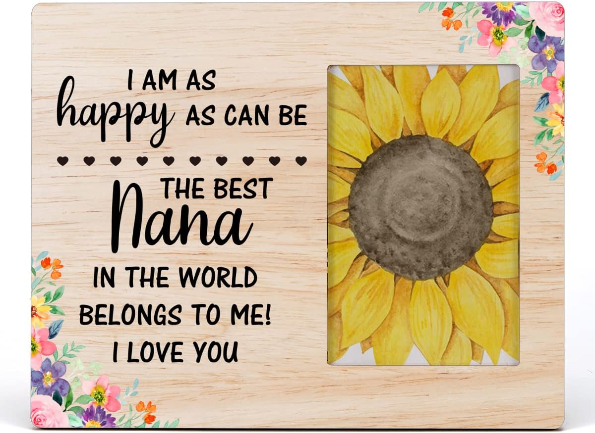 Amazon.com - HOIJAUMAI Floral Nana Wood Picture Frame Gift, the Best ...