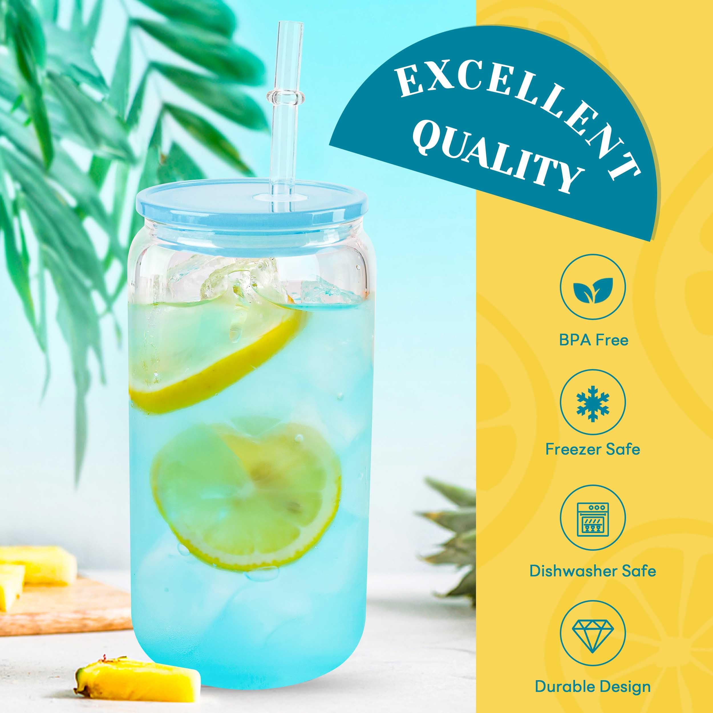 Snapklik.com : Joyclub 4 Pack Clear Sublimation Glass Cups Blanks 16 OZ ...