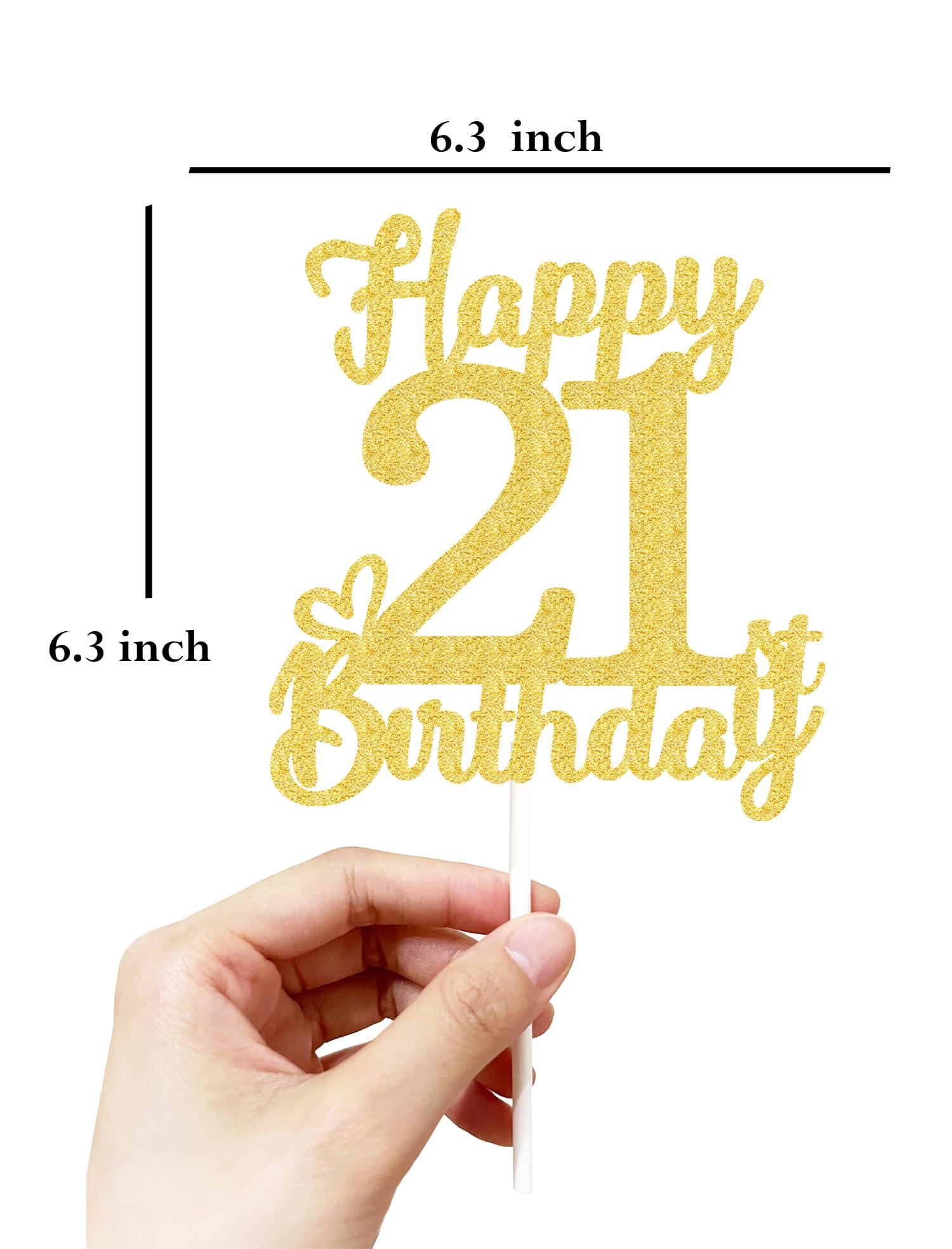 Snapklik.com : 21 Birthday Cake Toppers-Gold Glitter, 21st Cake Topper ...