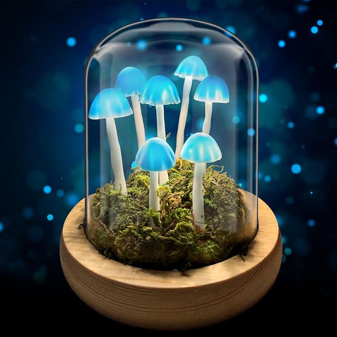 Sytmhoe Mushroom Night Light,Handmade Mushroom Lamp,Blue Mushroom Lamp ...