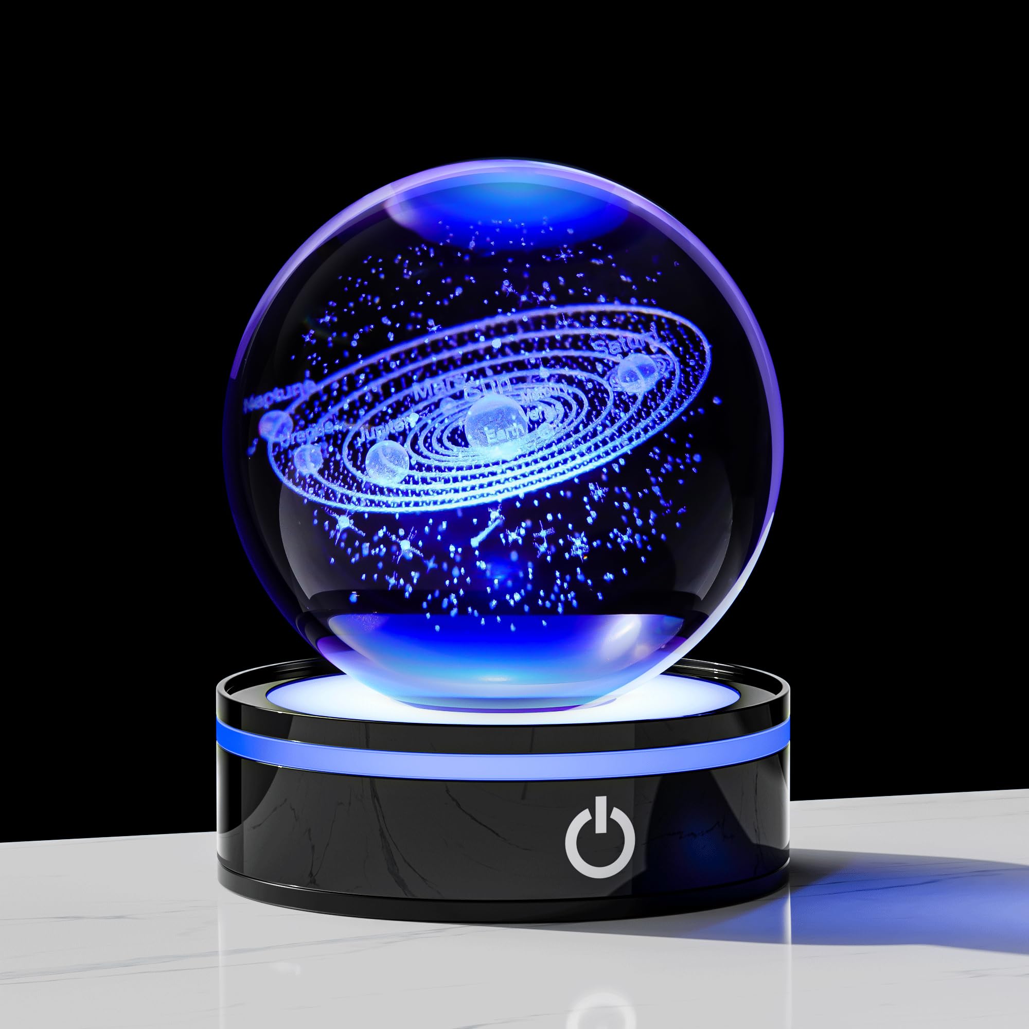 Amazon.com: 3D Solar System Model Crystal Ball Led Lamp Base - Space ...